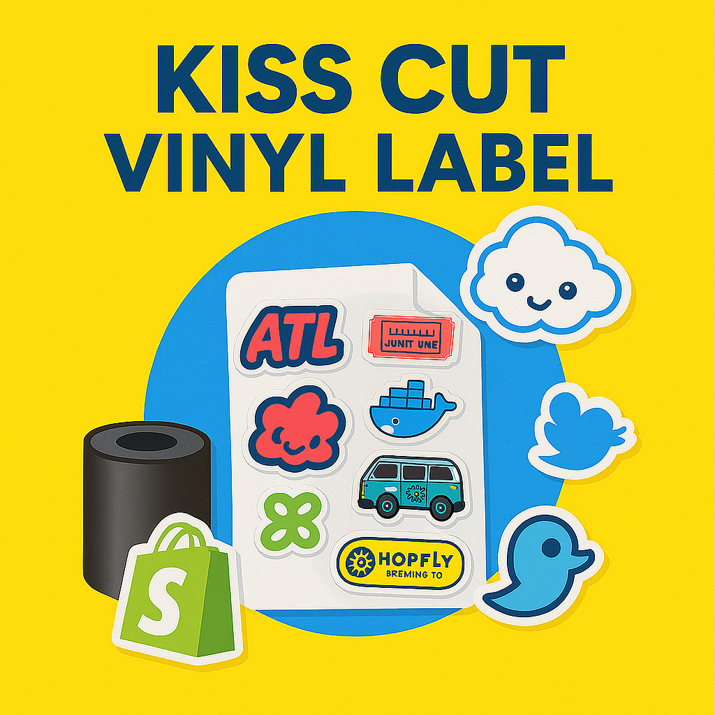 Kiss Cut Vinyl Labels – Durable Custom Adhesive Stickers – Cali DTF Prints